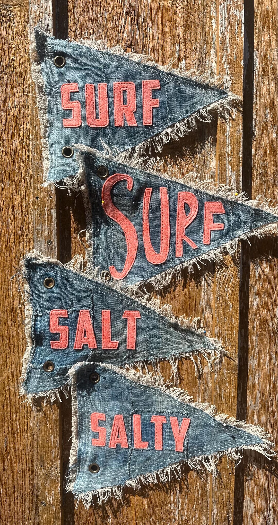 Vintage Inspired Pennant Surf Salt Upcycled Recycled Beach Flag ...