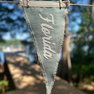 Vintage Inspired Florida Pennant Script Font Beach Florida Salt Surf ...