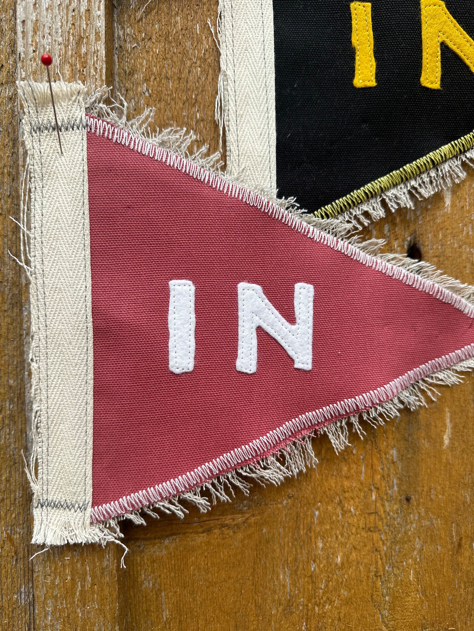 Vintage Inspired Mini Indiana Pennant Flag: Upcycled Canvas - Etsy