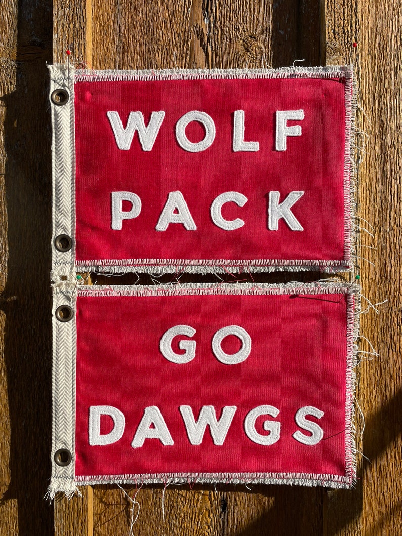 Vintage Inspired Wisconsin Badgers Camp Flag: Red & White Dorm Decor - Etsy