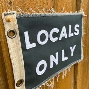 Vintage Inspired Locals Only Canvas Banner Camp Flag California Florida ...
