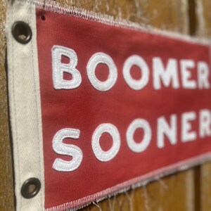 Vintage Inspired Oklahoma University Boomer Sooner Camp Flag Red and ...