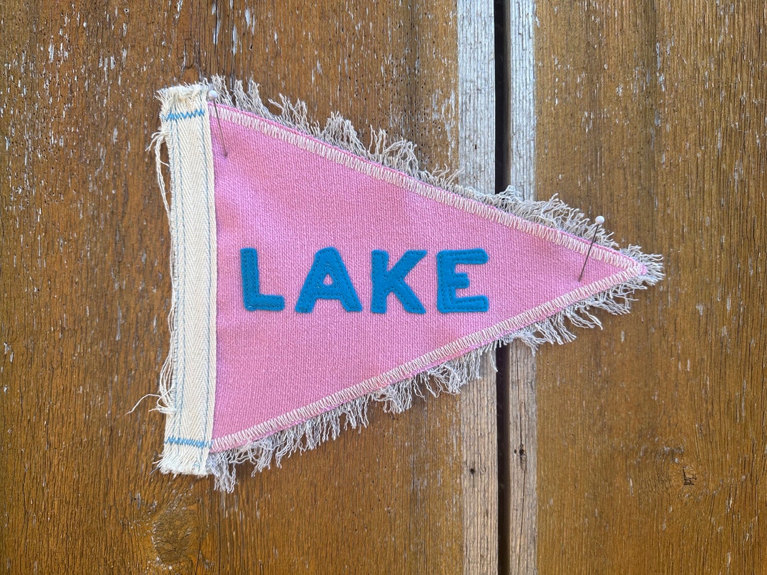 Vintage Inspired Mini Pennant Flag LAKE Upcycled Recycled - Etsy
