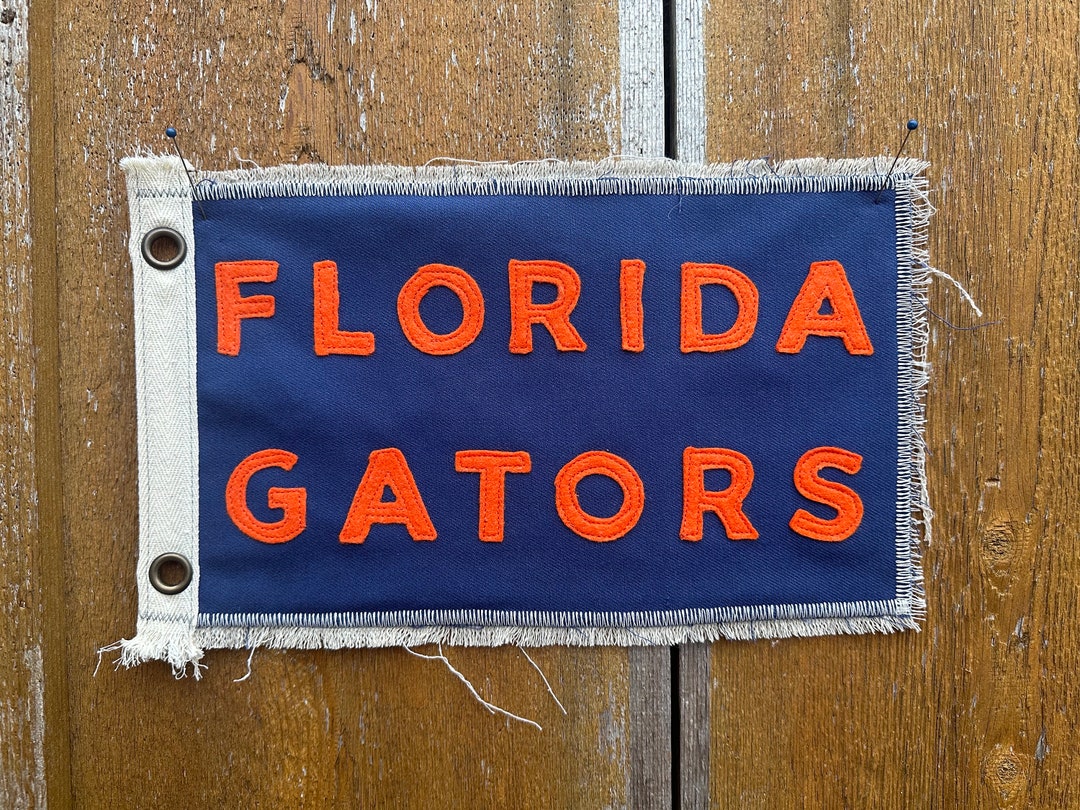Vintage Inspired Blue Canvas University Florida Gators Camp Flag Beach ...