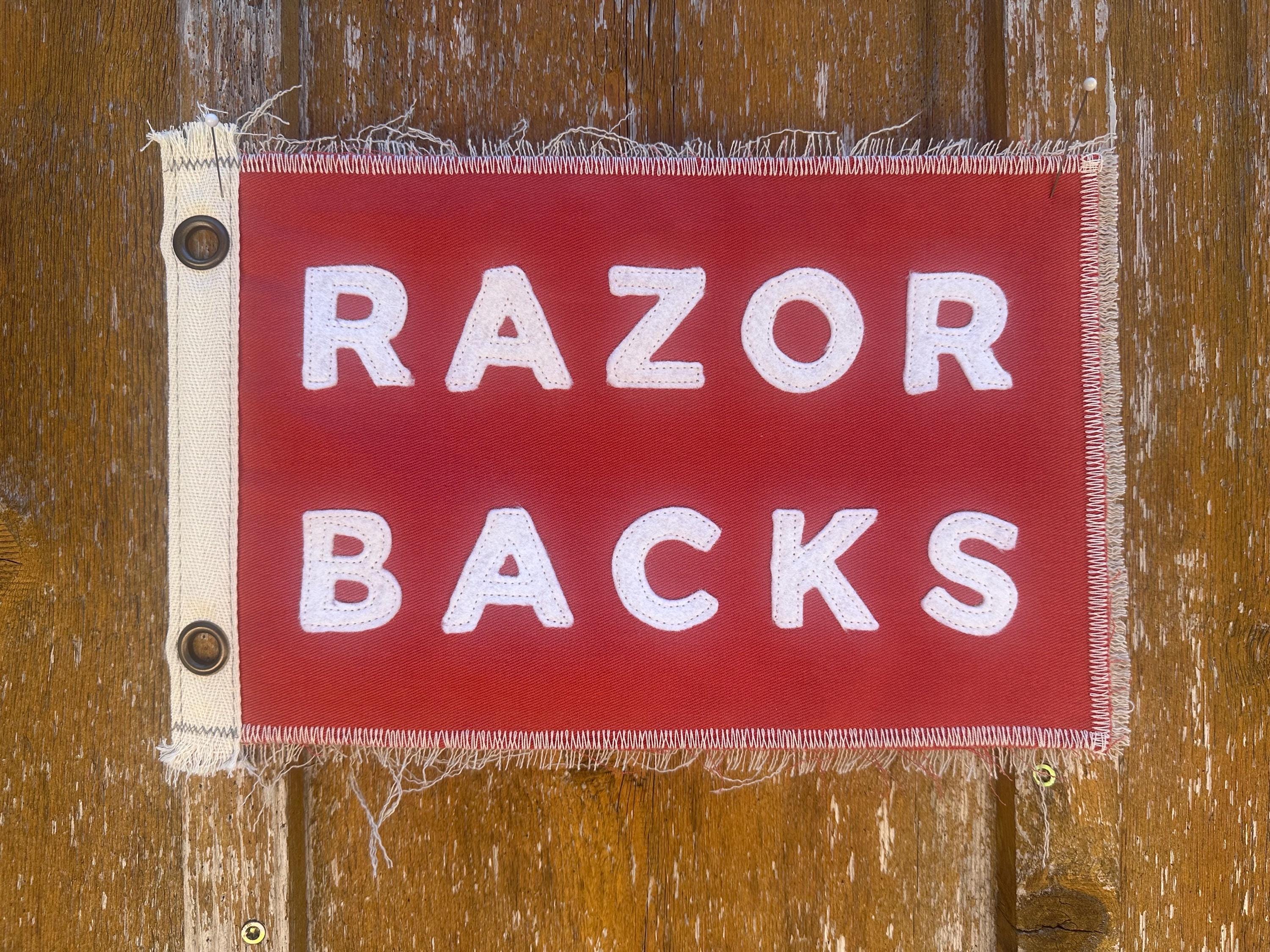 Vintage Inspired Razorbacks Camp Flag: Red & White Banner - Etsy