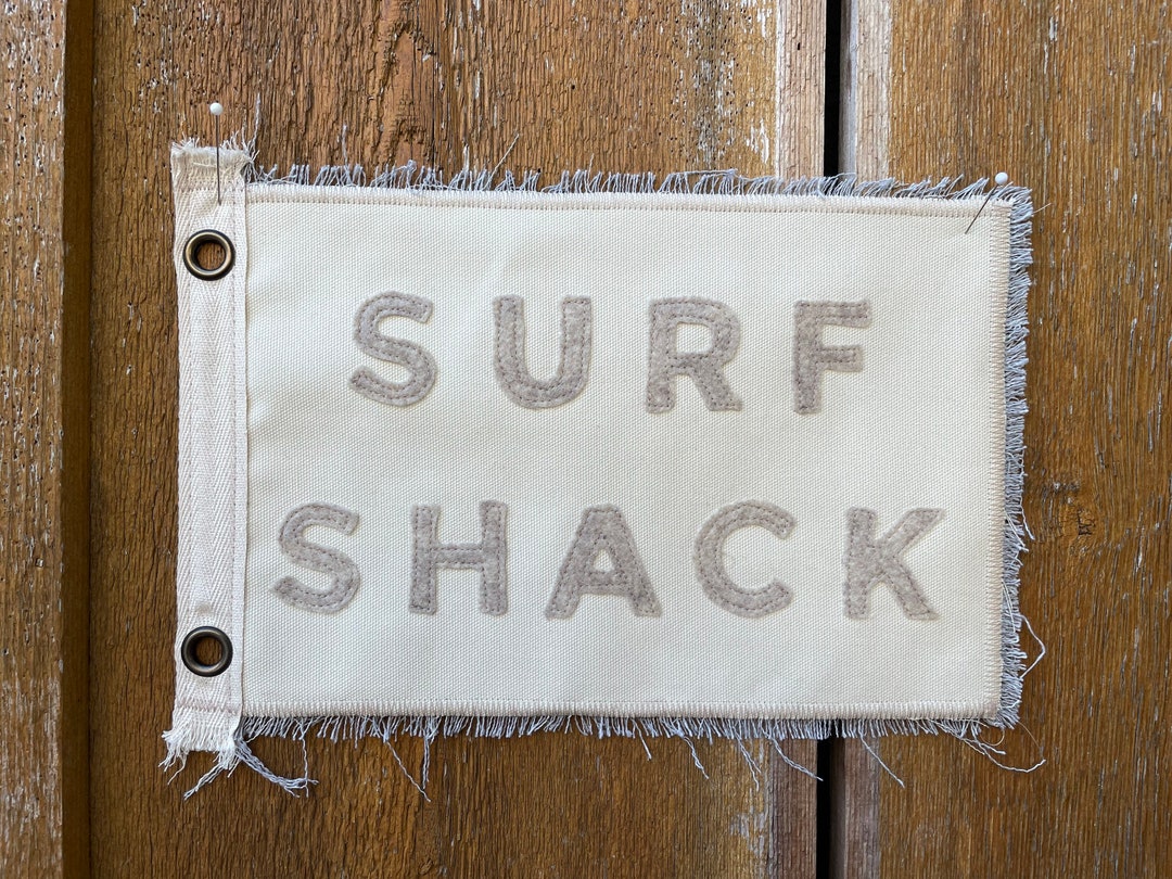 Vintage Inspired Camp Flag Surf Shack Beach Flag Neutral Surfing ...