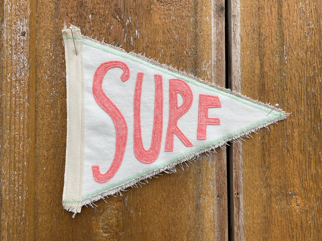 Vintage Inspired Pennant Surf Upcycled Recycled Beach Flag California ...