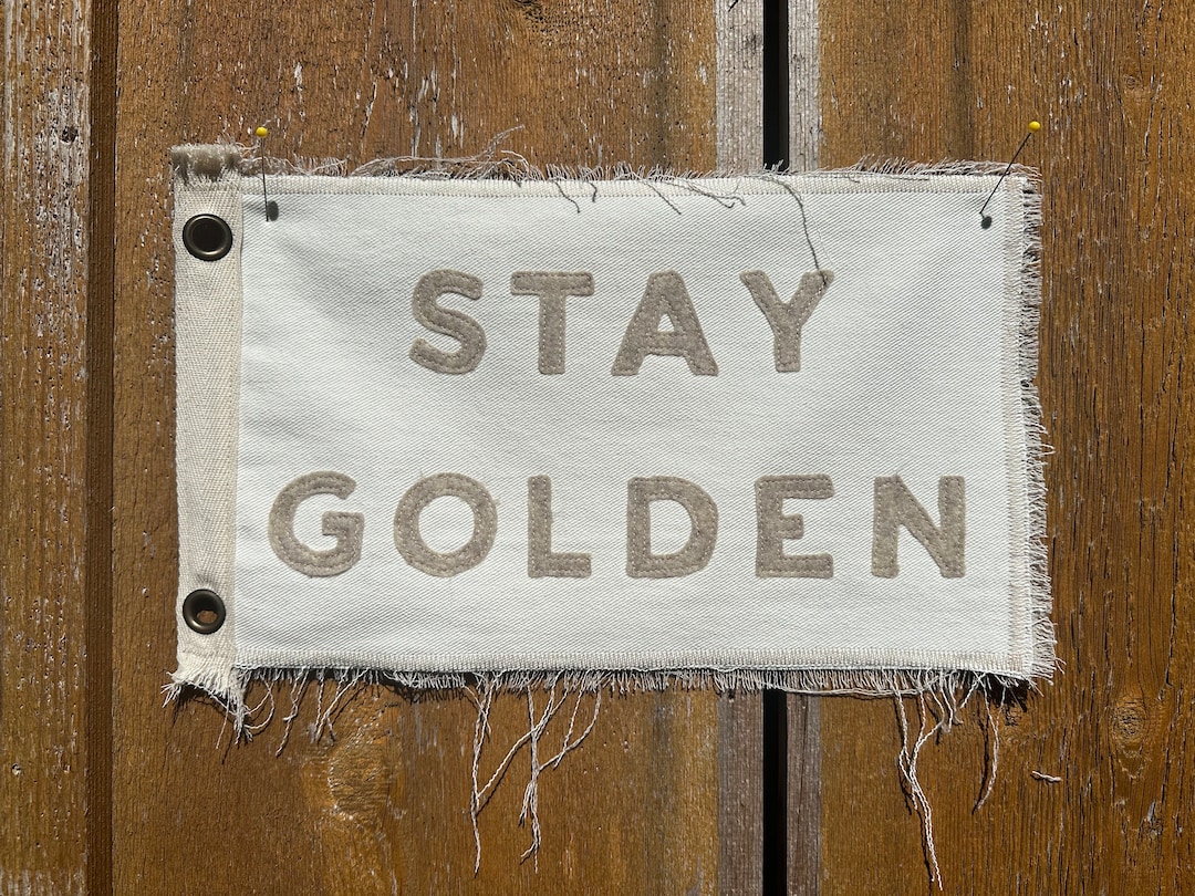 Vintage Inspired Pennant Camp Flag Stay Golden 1980s Style Upcycled ...