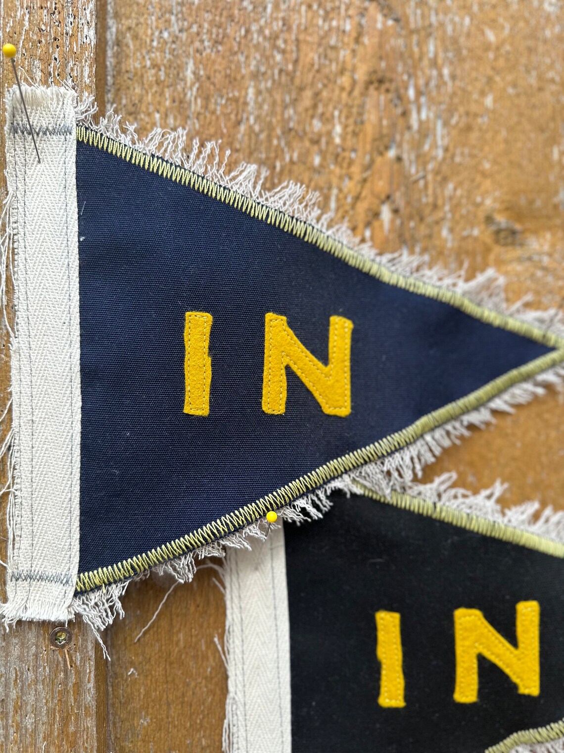 Vintage Inspired Mini Indiana Pennant Flag: Upcycled Canvas - Etsy