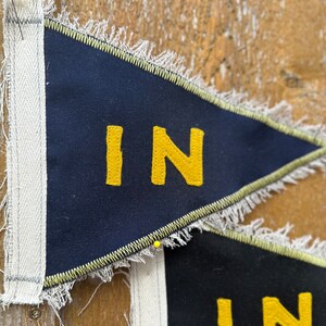 Vintage Inspired Mini Indiana Pennant Flag: Upcycled Canvas - Etsy