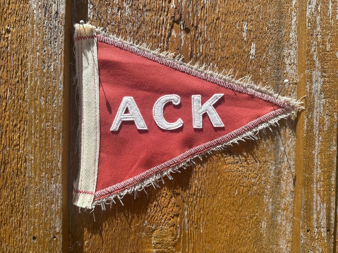 Vintage Nantucket Pennant: Red Fabric ACK Felt Flag - Etsy