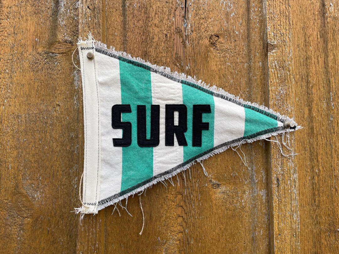 Vintage Inspired Pennant SURF Upcycled Recycled Beach Flag - Etsy