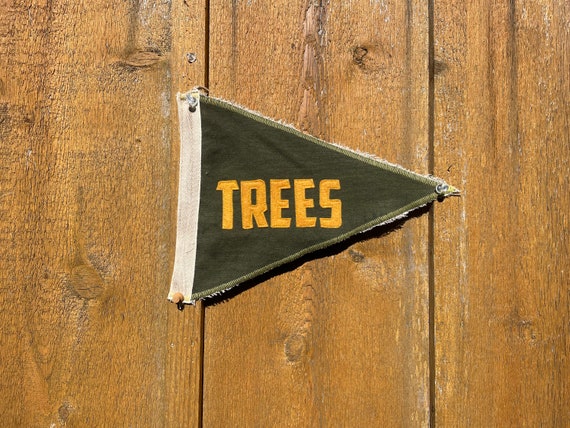 Vintage Army Canvas Green Pennant TREES Upcycled Recycled | Etsy