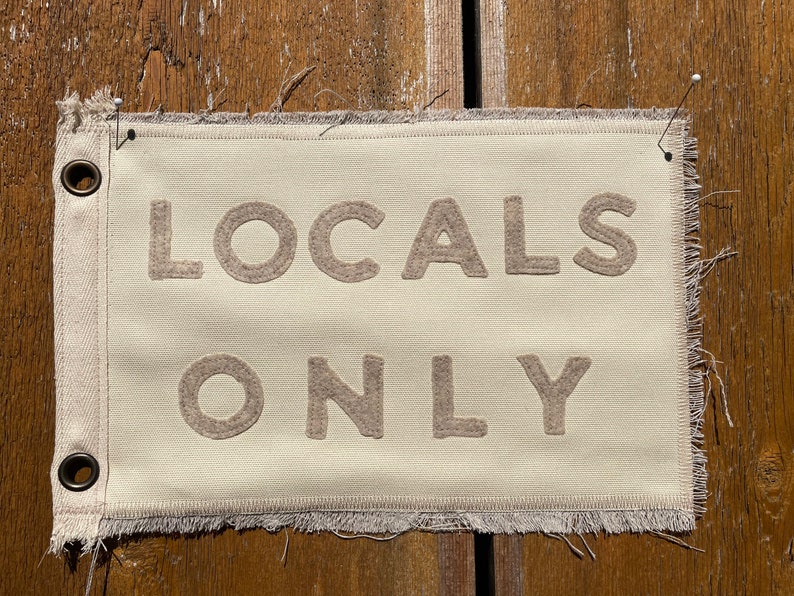 Vintage Inspired Locals Only Canvas Camp Flag - Etsy