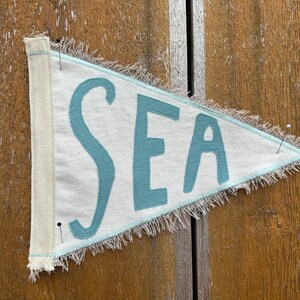 Vintage Inspired Pennant SEA Upcycled Recycled Beach Flag California ...