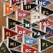Vintage Inspired Mini Indiana Pennant Flag: Upcycled Canvas - Etsy