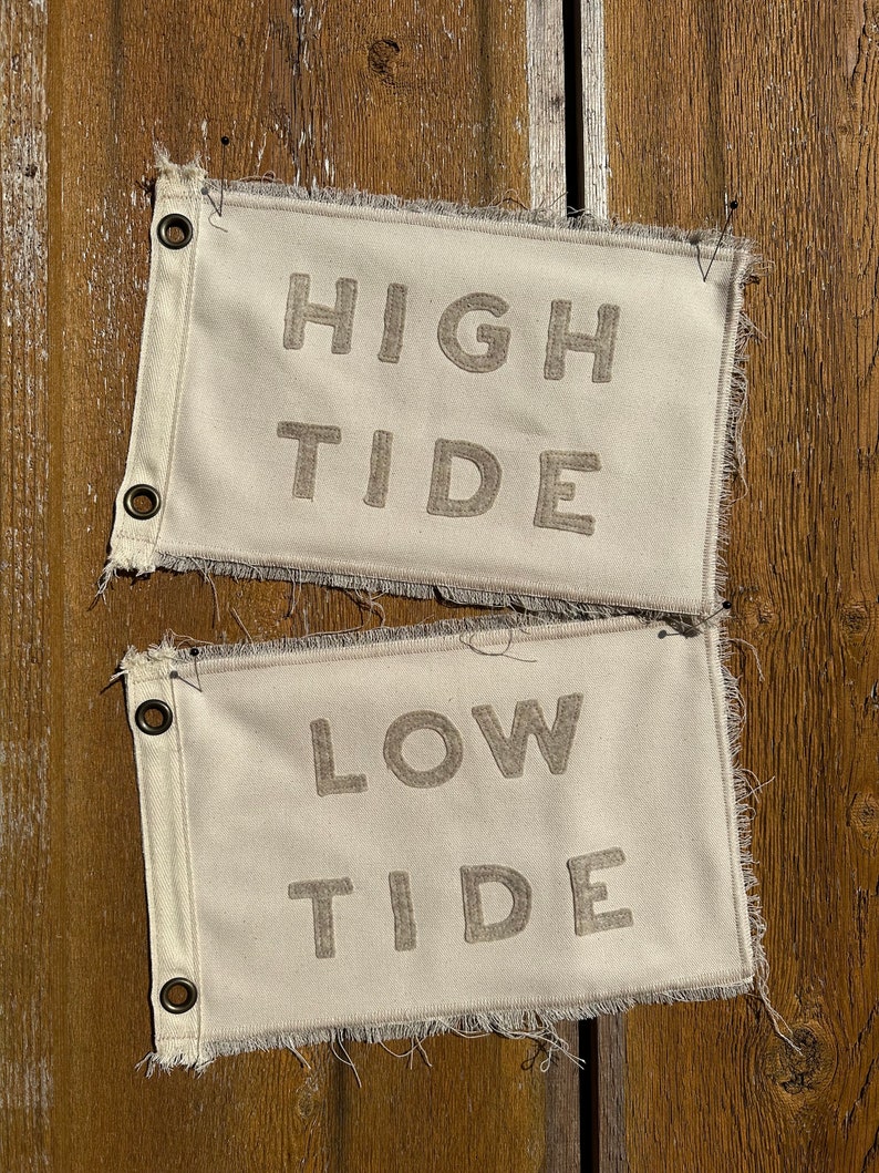 Vintage Inspired Cream Canvas High Tide Camp Flag - Etsy