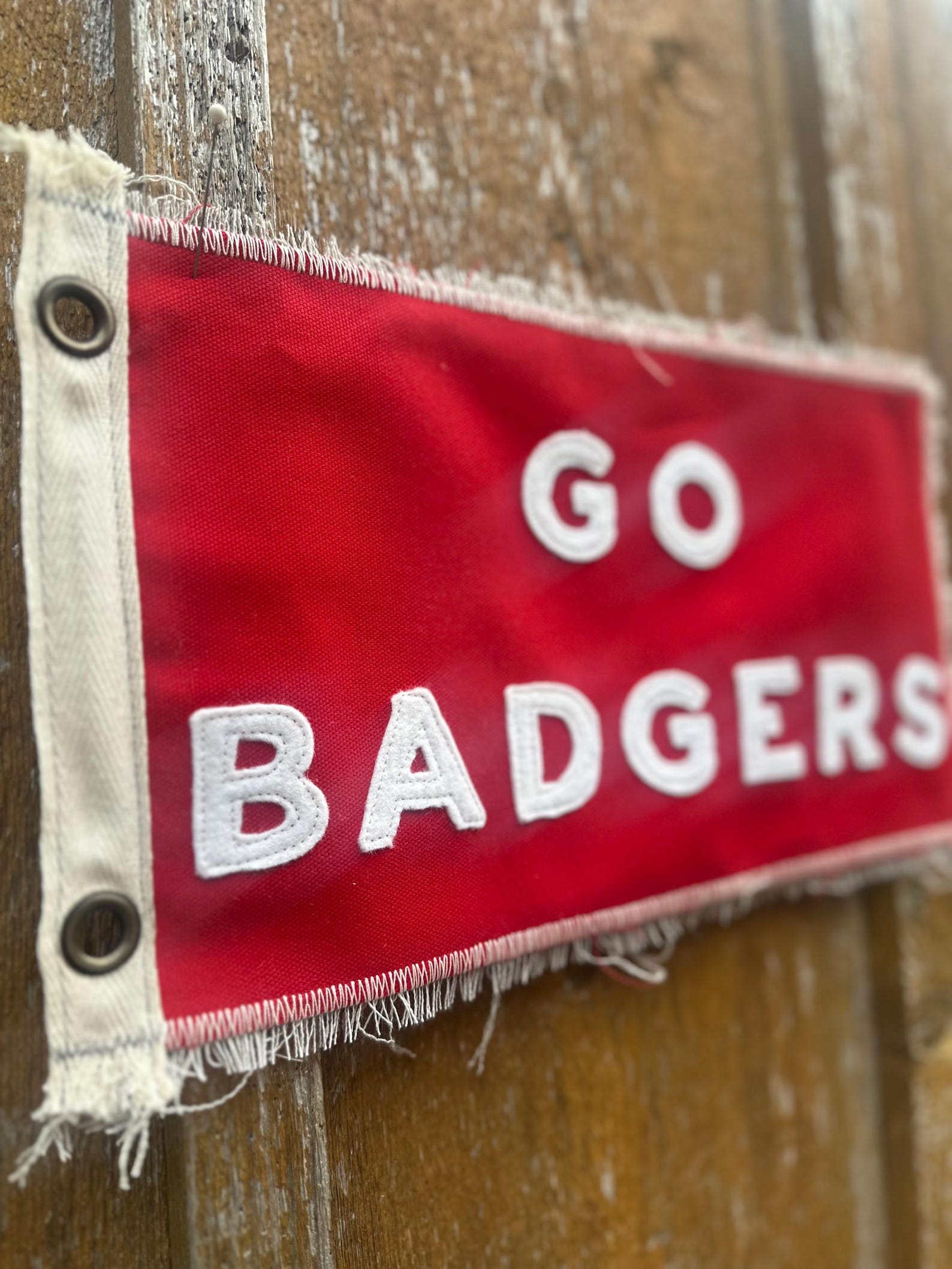 Vintage Inspired Wisconsin Badgers Camp Flag: Red & White Dorm Decor - Etsy