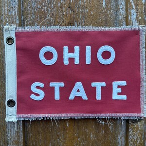 Vintage Inspired Ohio State Camp Flag Red, White Letters and White ...