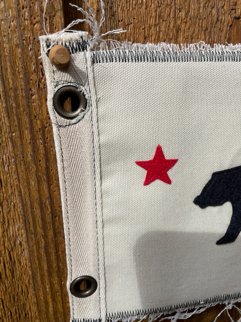 Vintage Inspired Cali Bear Flag: Cream Canvas California Pennant - Etsy