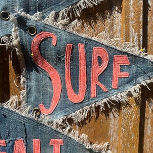 Vintage Inspired Pennant Surf Salt Upcycled Recycled Beach Flag ...