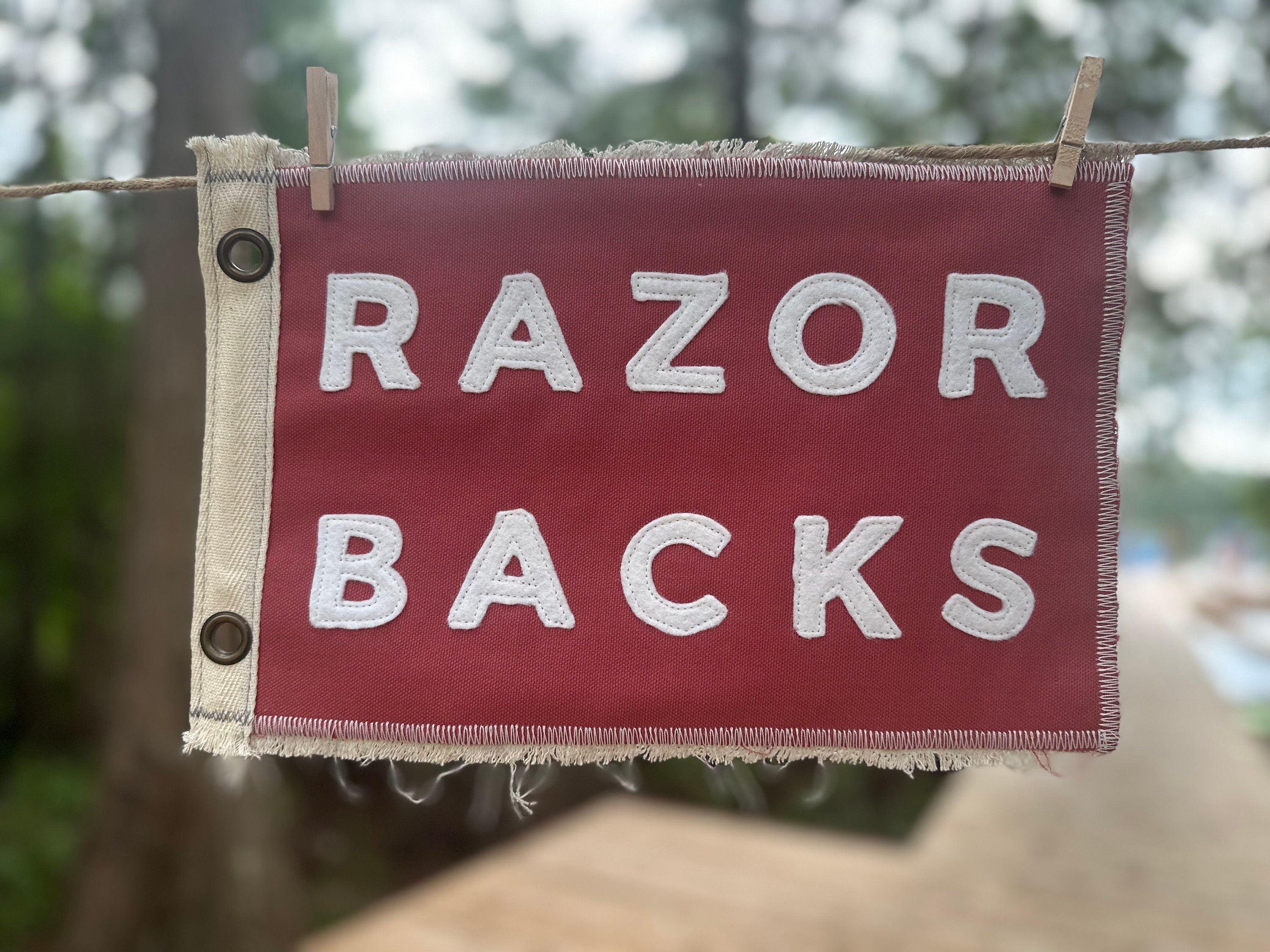 Vintage Inspired Razorbacks Camp Flag: Red & White Banner - Etsy