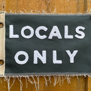 Vintage Inspired Locals Only Canvas Banner Camp Flag California Florida ...