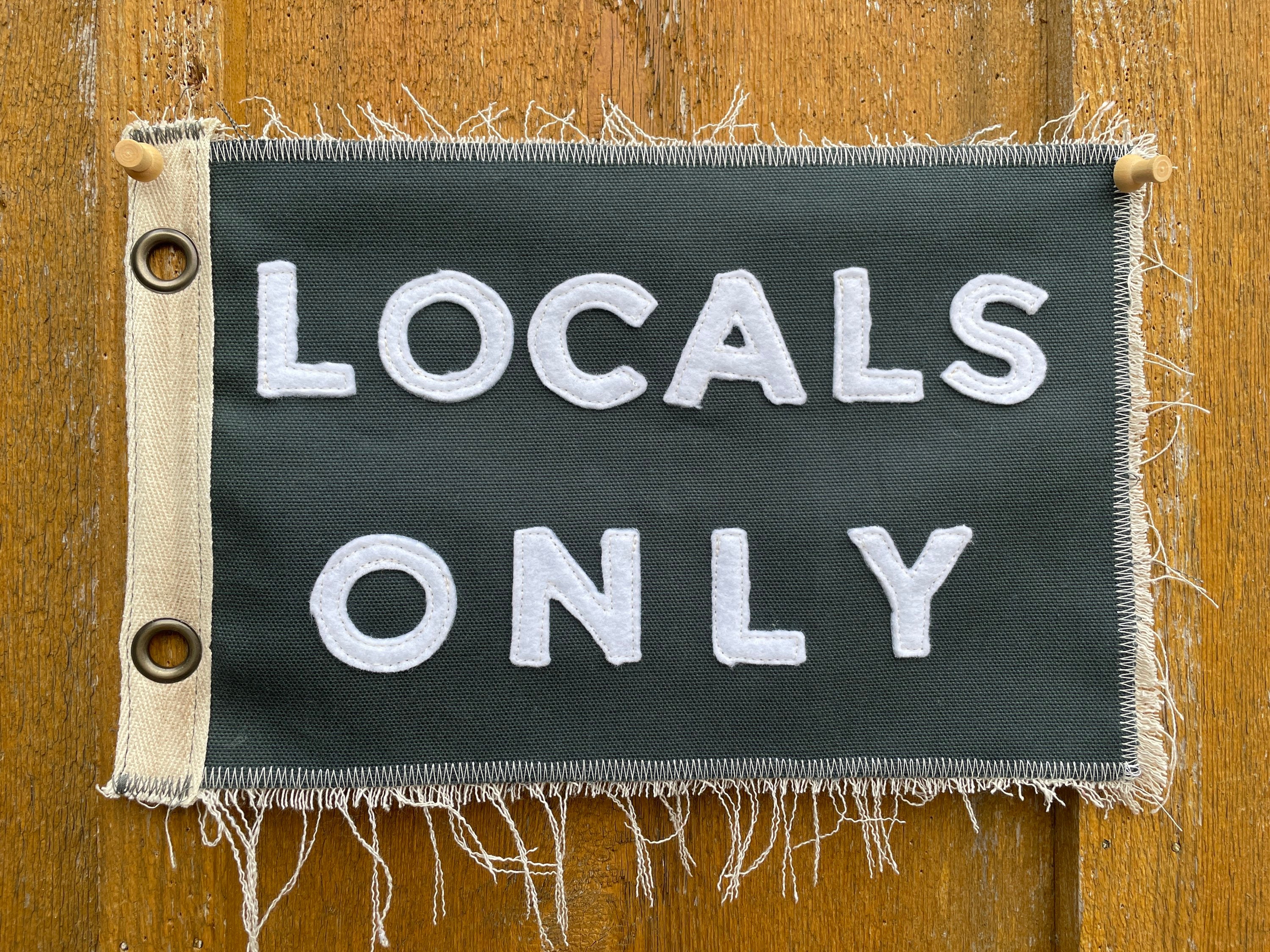 Vintage Inspired LOCALS ONLY Canvas Banner Camp Flag - Etsy