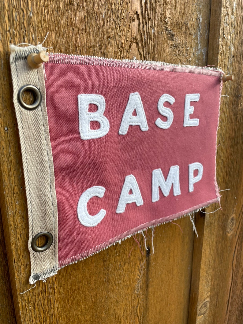 Vintage Inspired BASE CAMP Canvas Banner Camp Flag California | Etsy