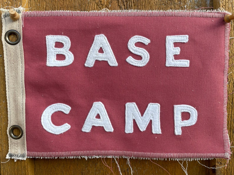 Vintage Inspired BASE CAMP Canvas Banner Camp Flag California | Etsy