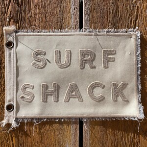 Vintage Inspired Camp Flag Surf Shack Beach Flag Neutral Surfing ...