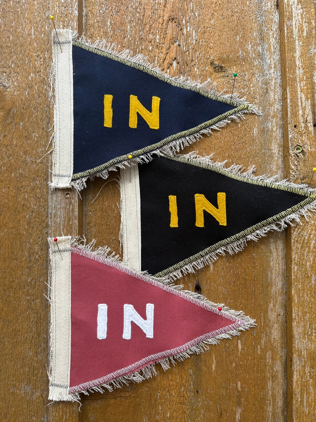 Vintage Inspired Mini Pennant Flag IN Upcycled Recycled Beach Flag ...