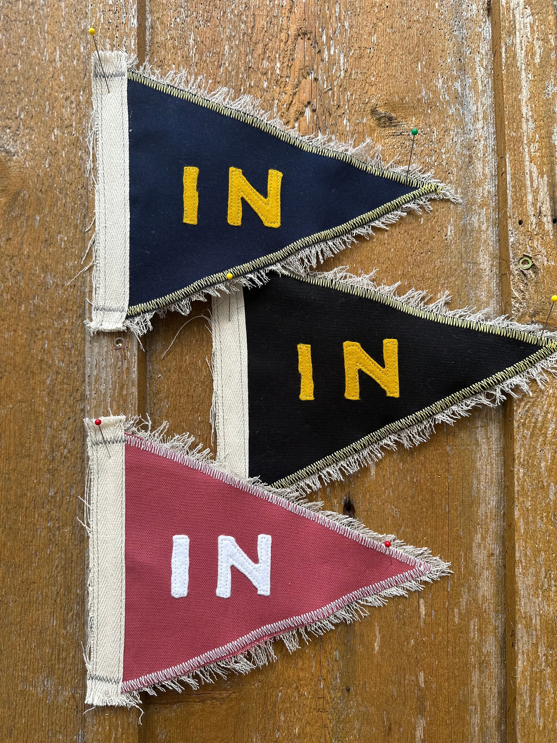 Vintage Inspired Mini Indiana Pennant Flag: Upcycled Canvas - Etsy