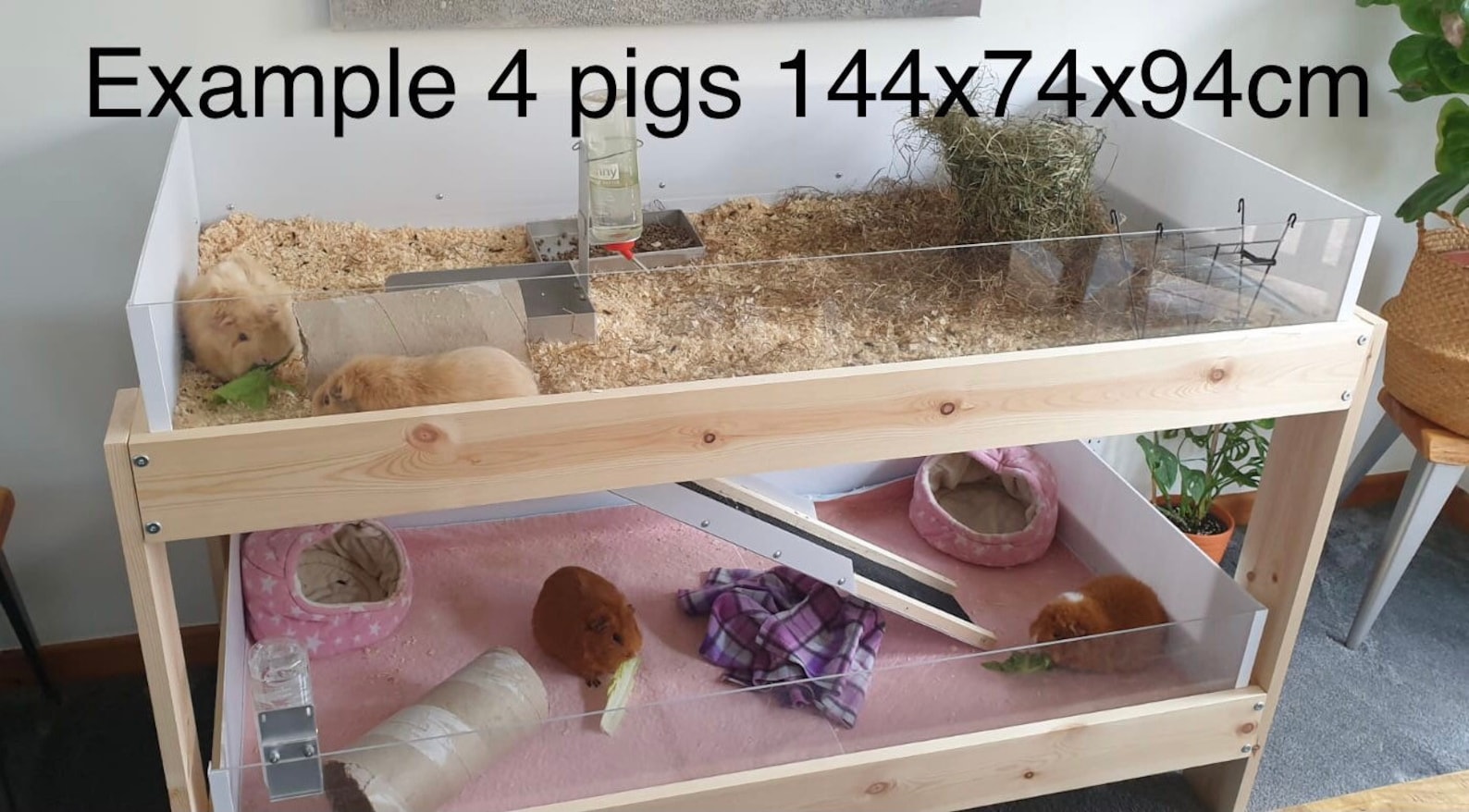 Large Indoor Guinea Pig Cage / Enclosure Two Levels - Etsy UK