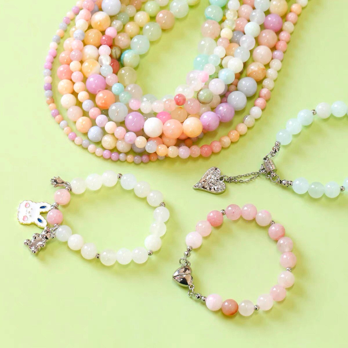 Colorful Jade Stone Beads Cream Color Macaroni Bead - Etsy