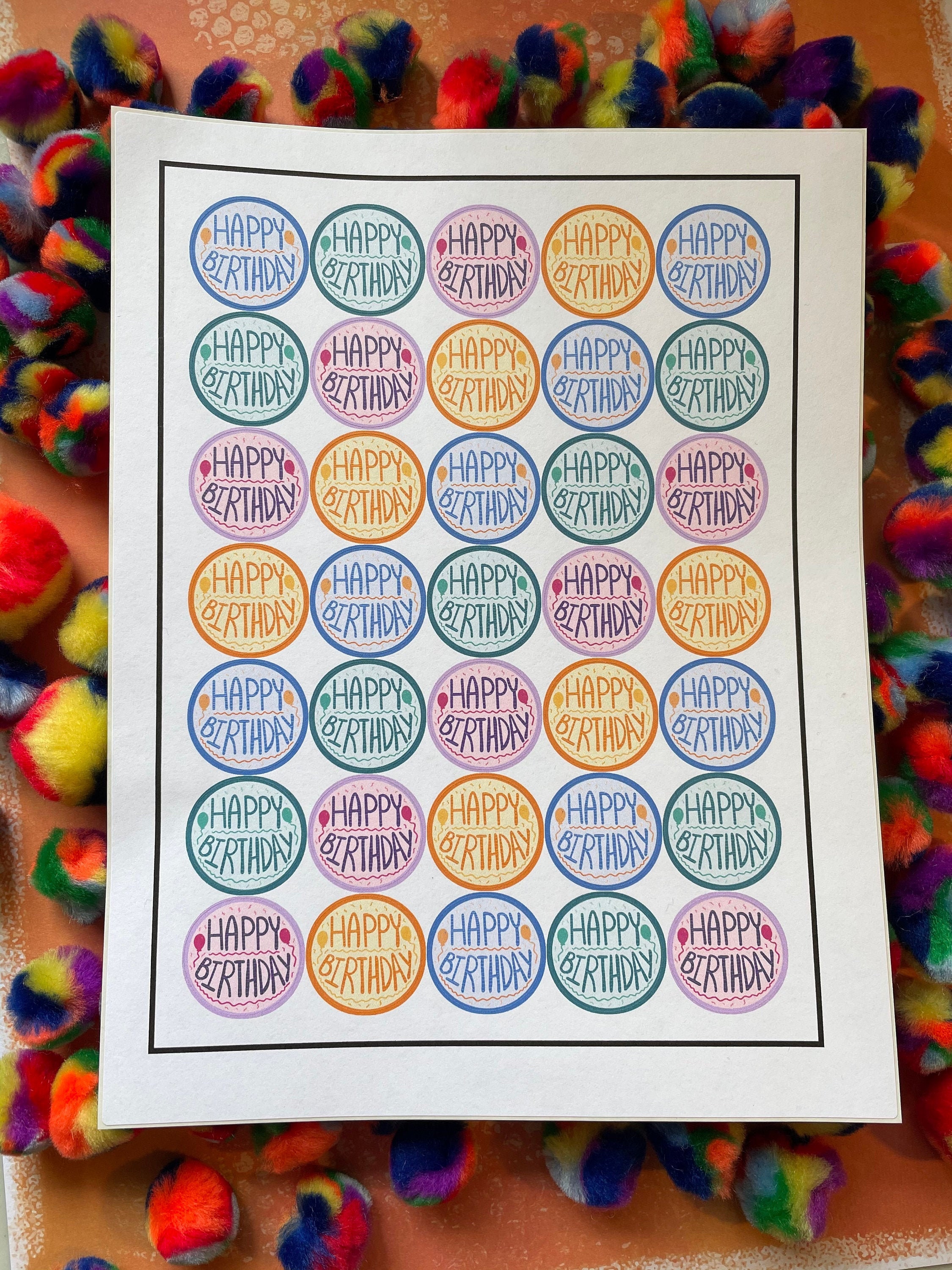 Happy Birthday Envelope Seal Sticker Sheet (35 Stickers) - Etsy