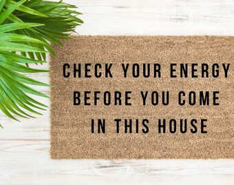 Check Your Energy Doormat - Etsy