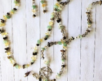 Yule Prayer Beads, Pagan Jewelry, Yule Necklace, Crystal Prayer Beads ...