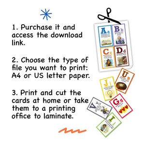 Alphabet Cards With Bible Verses - Illustrated, Printable - Etsy