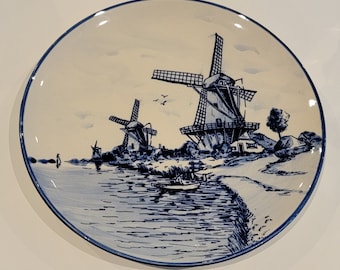 Delft Windmill Plate | Etsy