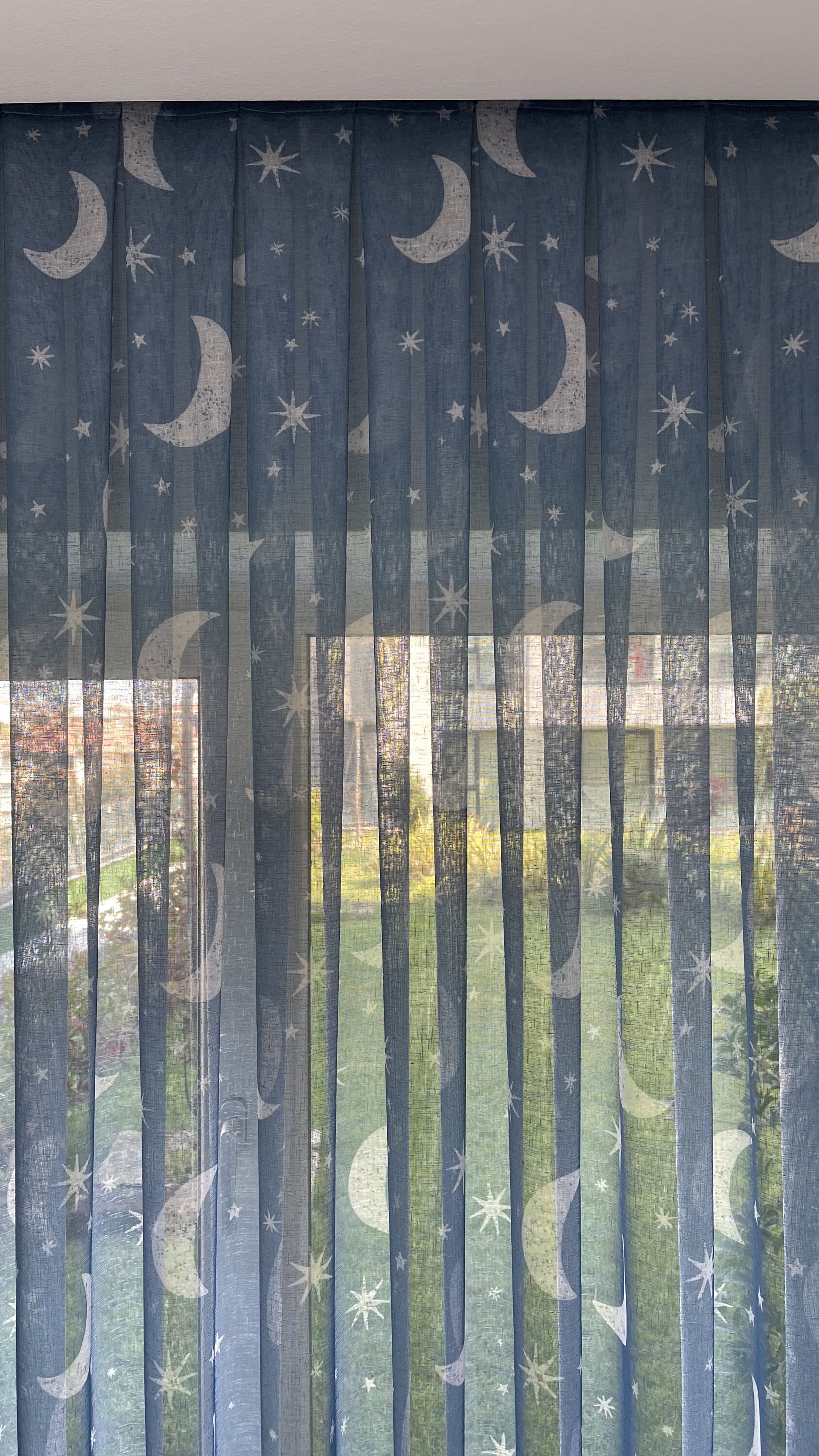 Moon Star Sheer Curtain Celestial Rod Pocket Tulle Drapes - Etsy