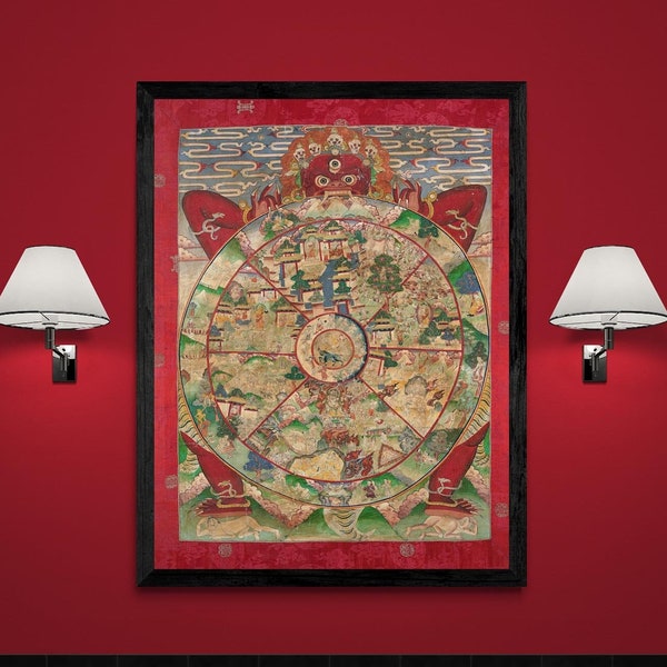 Tibetan Wheel of Life Poster - Etsy