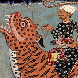 Pir Gazi and His Tiger, Indian Art, Islamic Art, Muslim Art, Antique ...