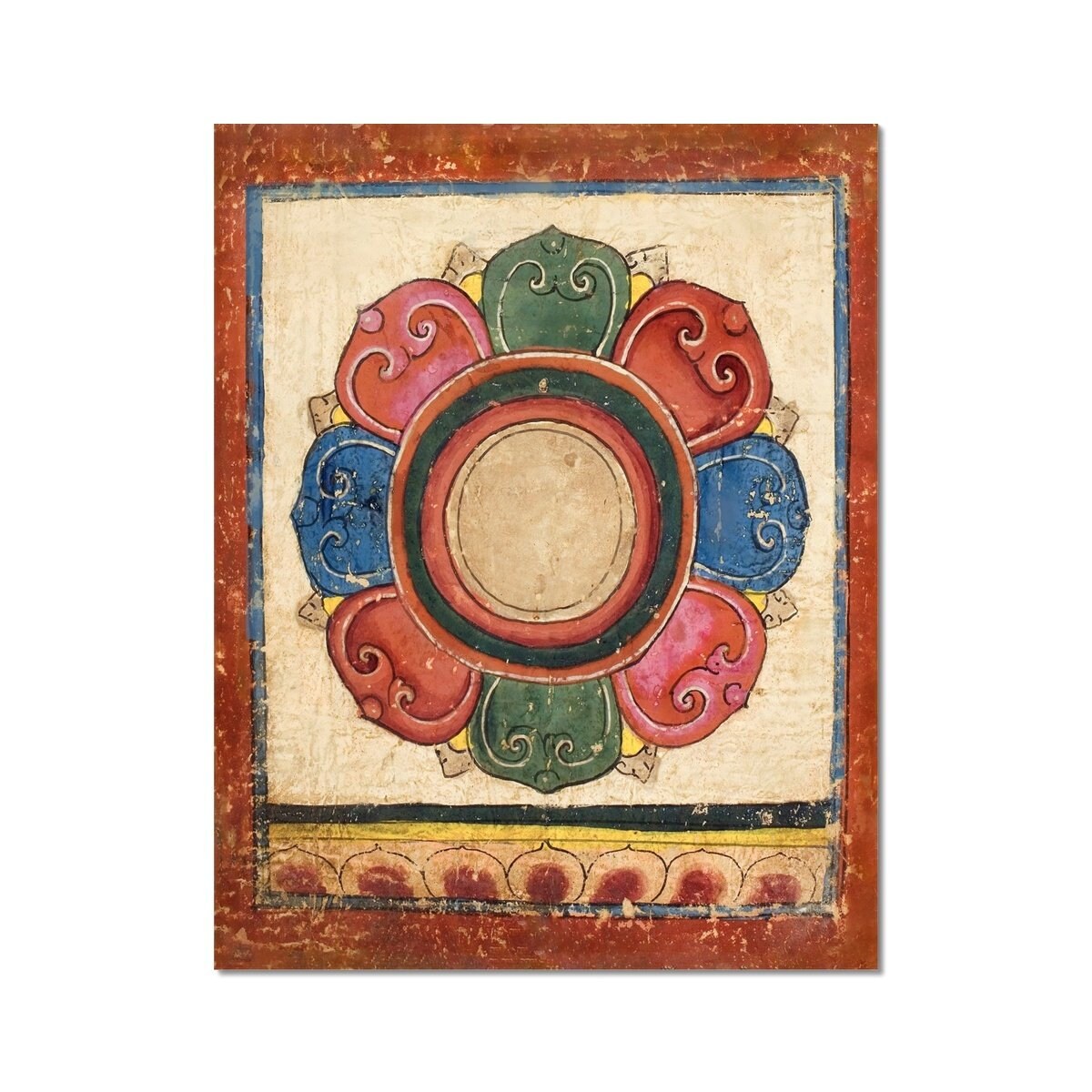 Ancient Lotus Bardo Tibetan Tsakali Initiation Card, "book of the Dead ...