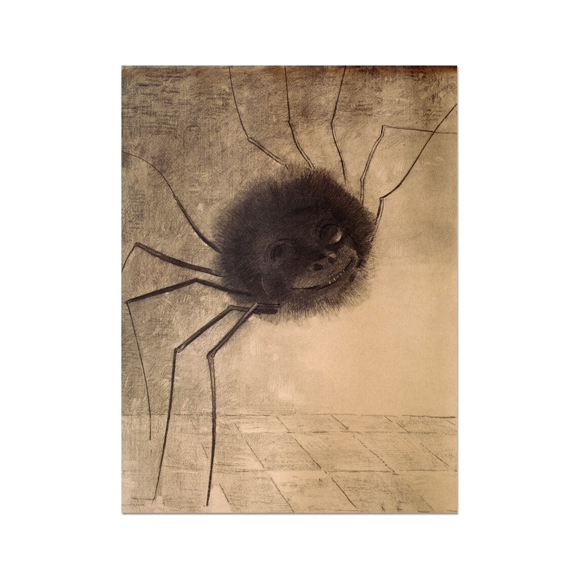 Odilon Redon: the Smiling Spider Symbolist Drawing Fine Art - Etsy