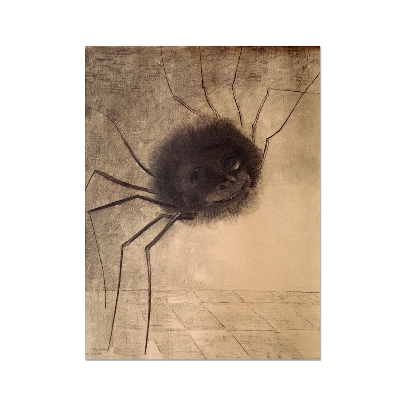 Odilon Redon: the Smiling Spider Symbolist Dark Gothic Surreal Charcoal ...