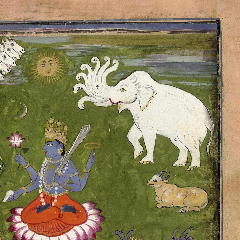 Superb Vishnu Avatar Churning of the Ocean of Immortality | Devas and ...