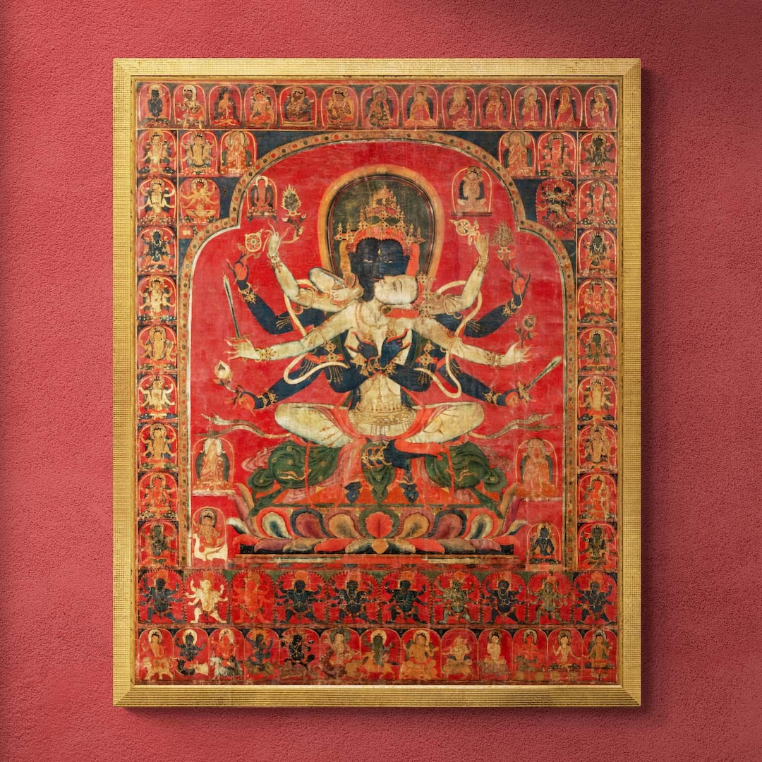 Guhyasamaja Esoteric Tibetan Thangka Buddhist Deity W Consort ...