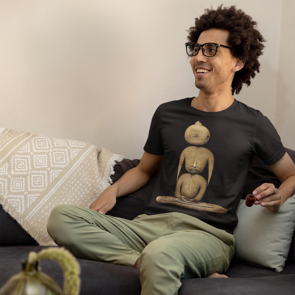 Surreal Stone Zen Buddhist Monk Third Eye Trippy Buddhist - Etsy