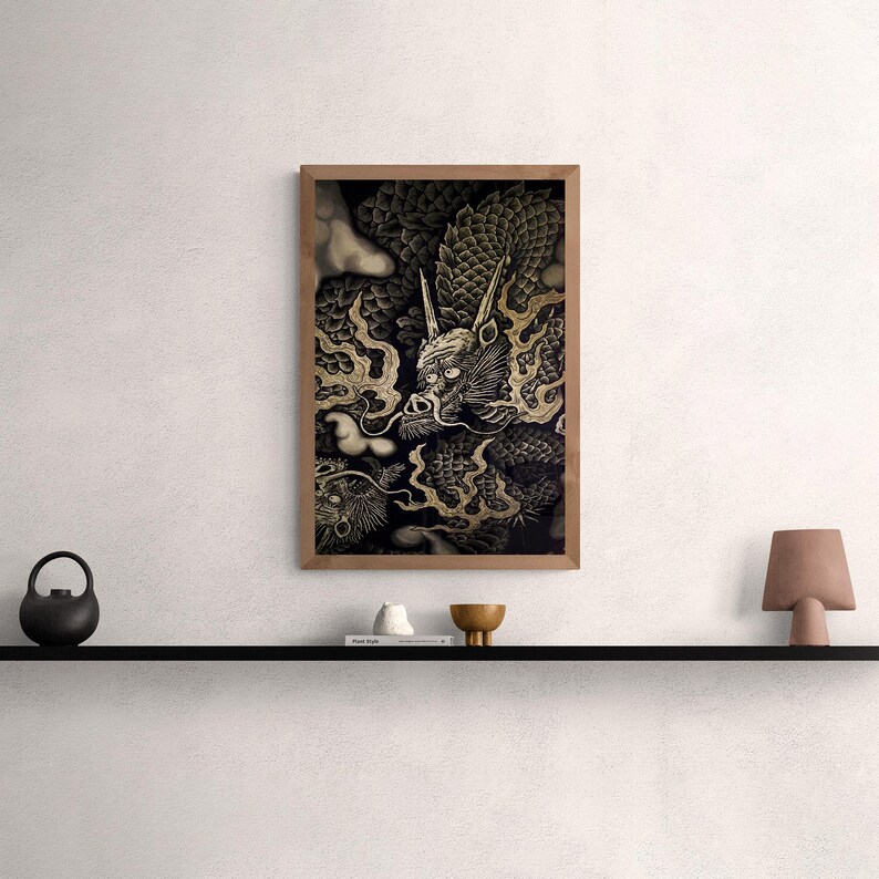 Zen Gold Dragon, Kennin-ji 1202 AD Temple Ceiling Art, Kyoto Japan ...